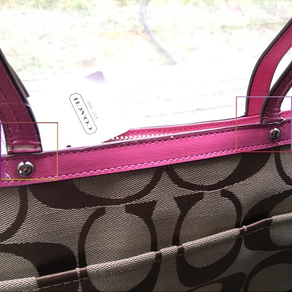 Coach | Bags | Coach Signature Stripe Tote Khakimulberry F295 | Poshmark